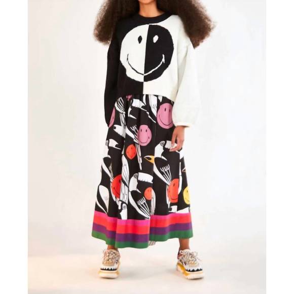 FARM Rio | Sweaters | New Farm Rio Smiley Icon Sweater In Black White ...